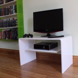 Large White Acrylic TV Stand